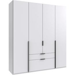 Drehtürenschrank wimex, B:180cm H:208cm T:58cm, schwarz, Holzwerkstoff, Schränke, "Mugano", wahlweise mit oder ohne Spiegel, mit Schubladen