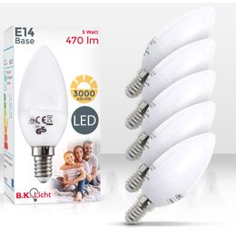 B.K.LICHT LED-Leuchtmittel, L:10cm &Oslash;:3,7cm, wei&szlig;, Leuchtmittel, LED-Lampe Gl&uuml;hbirne 5 Watt 470 Lumen 3.000 Kelvin Energiesparlampe