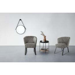 Sessel, B:66cm H:80cm T:69cm, grau, exxpo - SOFA FASHION, Wohnzimmer, Sessel, "Americano, Loungesessel", mit Keder und Metallf&uuml;&szlig;en, Bezug in