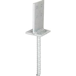 Alberts Pfostentr&auml;ger, B/H/T: 8cm x 8cm x 8cm, grau, Bodenanker, feuerverzinkt, Steggr&ouml;&szlig;e 130 x 80 mm, Betonanker 200 mm