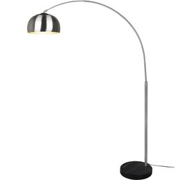 Trio LEUCHTEN Stehlampe "ARGENTINA, Bogenleuchte exkl 1xE27 max 60W Höhe 200cm mit Fußschalter", 1, H: 200cm, 1 Stk., silber, Wohnzimmer, Leuchten,