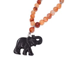 Firetti Damen Kette mit Anh&auml;nger "Schmuck Geschenk Halsschmuck Halskette Steinkette Karneol", Messing Nylon, L: 64, orange, Messing, Nylon,
