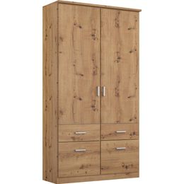 Kleiderschrank Rauch, B:91cm H:199cm T:58cm, braun, Holzwerkstoff, Kinderzimmer, Schr&auml;nke, "Kleiderschrank Schrank Garderobe deckenhoher Schrank