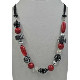 Firetti Damen Collier "teilweise mehrreihig, rot, schwarz", Baumwolle Metall, L: 58,5, wei&szlig;, Baumwolle, Metall, Halsketten, Made in Germany - mit