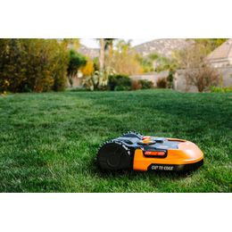 Rasenm&auml;hroboter WORX, orange, Rasenm&auml;hroboter, "Landroid M500 Plus", 500m&sup2;, 20V/2Ah, 18cm/30-60mm, WiFi/Bluetooth, Cut to edge, PowerShare