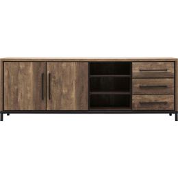 Sideboard OMG DESIGN, B:220cm H:80cm T:45cm, braun, Spanplatte, Wohnzimmer, Sideboards, "Vasto", mit Soft-Close, in zwei Breiten