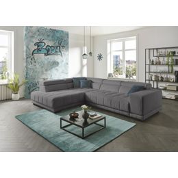 Ecksofa DIE PLANBAR, B:323cm H:73cm T:222cm, grau, 100% Polyester, Wohnzimmer, Sofas, "MP-IN15053 L-Form breiter Schenkel", wahlweise mit