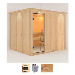 Karibu Sauna "Gitte", Saunaofen, integrierte Steuerung, 9 kW, beige, Saunen, Ofen 9 kW integr. Strg