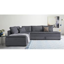 Ecksofa Inosign, B:321cm T:218cm, grau, 100% Polyester, Wohnzimmer, Sofas, "Night & Day L-Form mit Dauer-Schlaffunktion, Cord-Bezug", inklusive