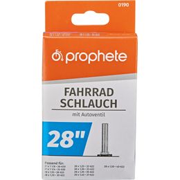 Prophete Fahrradschlauch "f&uuml;r Reifengr&ouml;&szlig;e 27/28"", 48mm, Autoventil (AV), 28 Zoll (71,12cm), schwarz, Fahrradschl&auml;uche