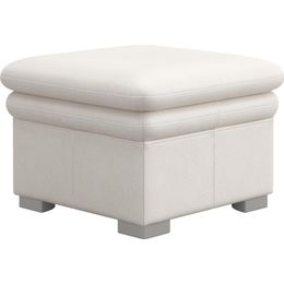 Hocker COTTA, B:65cm H:46cm T:65cm, wei&szlig;, NaturLEDER: Bitte beachten Sie, dass Lederbez&uuml;ge mehr N&auml;hte aufweisen als Stoffbez&uuml;ge.;Kunstleder