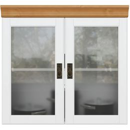 H&auml;ngeschrank Home Affaire, B:80cm H:75cm T:36cm, gelb, Massivholz, K&uuml;che, Schr&auml;nke, "R&uuml;gen", Breite 80 cm, FSC zertifiziertes Massivholz, T&uuml;ren mit