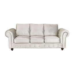 3-Sitzer Home Affaire, B:225cm H:90cm T:93cm, beige, 100% Polyester, Sofas, "MENDITTE", Knopfheftung im Armlehnbereich und an Vorderkante, hohe