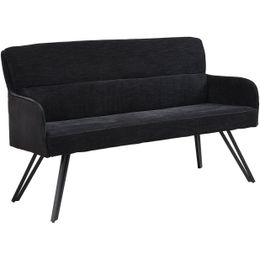 Sitzbank ByLiving, B:140cm H:94cm T:67cmschwarz, schwarz, Stoff, Esszimmer, Sitzb&auml;nke, "Tino", mit Federkernpolsterung in 140 oder 160cm, hochwertige