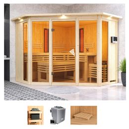 Karibu Sauna "Adele", Bio-Kombiofen, externe Steuerung, 9 kW, beige, Saunen, Ofen 9 kW Bio externe Strg easy