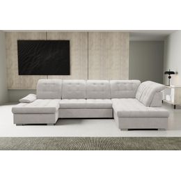 Wohnlandschaft WERK2, B:332cm H:105cm T:217cm, beige, 92% Polyester, 8% Nylon, Sofas, "Kordula-New Multifunktion Couch, Breite 332cm, U-Form", Sofa