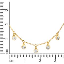 Firetti Damen Kette mit Anh&auml;nger "Schmuck Geschenk Silber 925 Halsschmuck Halskette Kreis rund", Silber 925 (Sterlingsilber), L: 45 B: 1mm, gold,