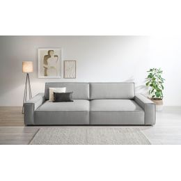 Big-Sofa Home Affaire, B:316cm H:90cm T:135cm, silber, 100% Polyester, Sofas, "NEU: SHERWOOD XXL, Big-Sofa (316cm), extra tiefe Sitzfläche 95 cm",
