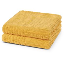 Handt&uuml;cher Ross, B:50cm L:100cm, gelb, Frottier, Frottier, Handt&uuml;cher, "CARRE", 100% Baumwolle, Rippenstruktur, gro&szlig;e Farbauswahl