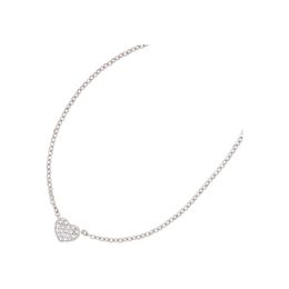 Jobo Damen Kette mit Anh&auml;nger, Diamanten Wei&szlig;gold 585, L: 45, wei&szlig;, Diamanten, Wei&szlig;gold 585, Halsketten, Herz 585 Wei&szlig;gold mit 26 Diamanten 45 cm