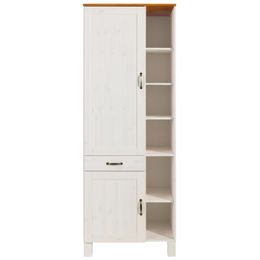 Hochschrank Home Affaire, B:75cm H:205cm T:60cm, wei&szlig;, K&uuml;che, Schr&auml;nke, "Alby", Breite 75 cm, 2 T&uuml;ren, 1 Schubkasten, 6 offene F&auml;cher