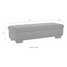 Hocker Home Affaire, B:161cm H:41cm T:60cm, silber, MELROSE/Struktur (100% Polyester);MELROSE (100% Polyester);Microfaser PRIMABELLE (100%