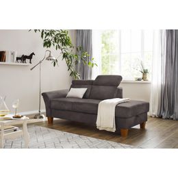 Recamiere Home Affaire, B:194cm H:84cm T:93cm, braun, 100% Polyester, Sofas, "Conville", incl. Kopfteilverstellung, Federkern, wahlweise mit