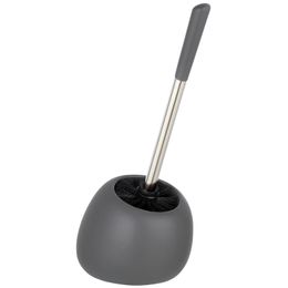 WC-Garnitur Wenko, B:17cm H:34,5cm L:14,5cm, grau, Keramik, Reinigungsb&uuml;rsten, "Polaris", Keramik