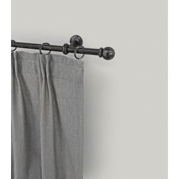 Gardinenstange Garesa, L:410cm &Oslash;:16mm, schwarz, Metall, Gardinenstangen, "ESPERANCA", rustikale Vorhanggarnitur, verl&auml;ngerbar, Eisen, Endk. Kugel, m.