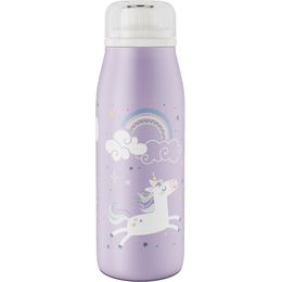 Isolierflasche Alfi "KIDS ISO BOTTLE, Edelstahlk&ouml;rper, sp&uuml;lmaschinenfest", unique unicorns, H:20,78cm, Edelstahl, Kunststoff, Silikon, Tritan, Trinkflaschen, Isolierflasche, 12h hei&szlig; & 24h kalt, Trink&ouml;ffnung mit konsistentem Trinkfluss