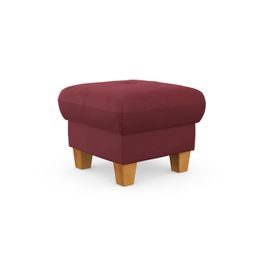Polsterhocker Home Affaire, B:61cm H:46cm T:61cm, rot, 100% Polyester, Hocker, "Lindgren", mit Stauraum