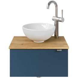 Waschtisch SAPHIR, B:51cm H:39,8cm T:35cm, blau, Badezimmer, Waschtische, "Serie 6915 Waschschale mit Unterschrank f&uuml;r G&auml;stebad, G&auml;ste WC", 51 cm mit