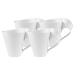 Villeroy & Boch VILLEROY & BOCH Becher "Becher mit Henkel NewWave 300 ml 4er Set weiß", weiß, Trinkgefäße