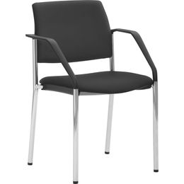 mayer Sitzmöbel Besucherstuhl MAYER SITZMÖBEL, B:59cm H:83cm T:56cm, schwarz, Polyester, Büro, Stühle, "2518", stapelbar bis 6 Stück