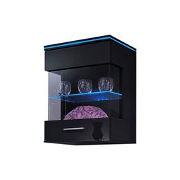 Vitrine H&Ouml;LTKEMEYER, B:50cm H:60cm T:32cm, schwarz, Wohnzimmer, Schr&auml;nke, "Show", H&ouml;he 60 cm, ohne Beleuchtung