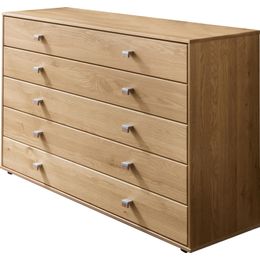 Schubkastenkommode Wiemann, B:141cm H:86cm T:43cm, braun, Holz teilmassiv, Sideboards, "Kiruna", vormontiert