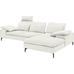 Ecksofa W.Schillig, B:299cm H:83cm T:178cm, weiß, Longlife Xtra-Leder Z59: Glattleder mit modischer Prägung. Hautstärke 0, 9 - 1, 1 mm, Wohnzimmer,