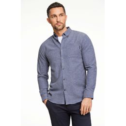 LINDBERGH Herren Langarmhemd, blau, Gr. XXL, unifarben, Obermaterial: 100% Baumwolle, Hemden, mit Brusttasche
