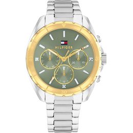Tommy Hilfiger Damen Multifunktionsuhr "MELLIE", silber, Armbanduhren, Quarzuhr, Armbanduhr, Damenuhr, Edelstahlarmband, analog, Glassteine