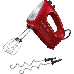 Bosch Handmixer "MFQ2420R CleverMixx Knethaken, Rührbesen, Edelstahl", B:20cm H:15,3cm T:7,3cm, rot, Mixer, spülmaschinenfest, 4 Stufen, Turbostufe,
