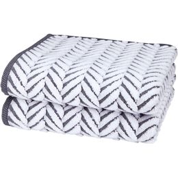 Handt&uuml;cher Ross, B:50cm L:100cm, schwarz-wei&szlig;, Frottier, Obermaterial: 100% Baumwolle, Handt&uuml;cher, "Sensual 9002", im Zopfmusterstil