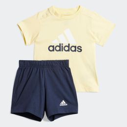 Jungen Trainingsanzug "I BL CO T SET", gelb, Gr. 62, adidas Sportswear, Obermaterial: 100% Baumwolle, Sportanzüge