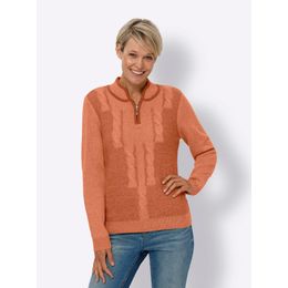 Classic Basics Damen Stehkragenpullover "Stehkragen-Pullover", orange, Gr. 38, meliert, 100% Polyacryl, Pullover