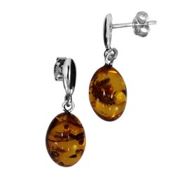 OSTSEE-SCHMUCK Damen Paar Ohrh&auml;nger "- Olive - Silber 925/000 - Bernstein", Silber 925 (Sterlingsilber), silber, Silber 925 (Sterlingsilber), Ohrringe