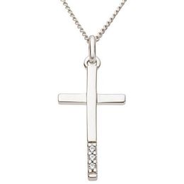 Firetti Damen Kreuzanhänger "Schmuck Geschenk Gold 333 Halsschmuck Anhänger für Halskette Kreuz", 0,02 P2 = erkennbare Einschlüsse, Diamanten