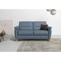 2,5-Sitzer Home Affaire, B:179cm H:89cm T:89cm, blau, Luxus-Microfaser (100% Polyester);Struktur (100% Polyester);Luxus-Microfaser in Lederoptik