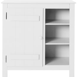Stauraumschrank Home Affaire, B:90cm H:90cm T:38cm, wei&szlig;, MDF, Massivholz, Schr&auml;nke, "Bertram", Massivholz,4 verstellbare Einlegeb&ouml;den,