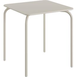 Gartentisch Essentials, B:70cm H:73cm T:70cm, beige, Pulverbeschichteter Stahl, Tische, "Olly", Terrassentisch quadratisch