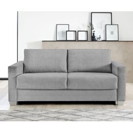 Schlafsofa Bali, B:195cm H:20cm, grau, 100% PES, Wohnzimmer, Sofas, "Denver, Dauerschläfer", in 140er und 160er Breite, inkl. Ergoflex-Unterfederung