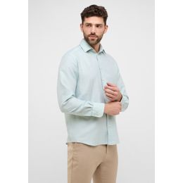 Eterna Herren Langarmhemd "COMFORT FIT"türkis, Gr. 45, Twill, 59% cotton, 41% Leinen, Hemden
